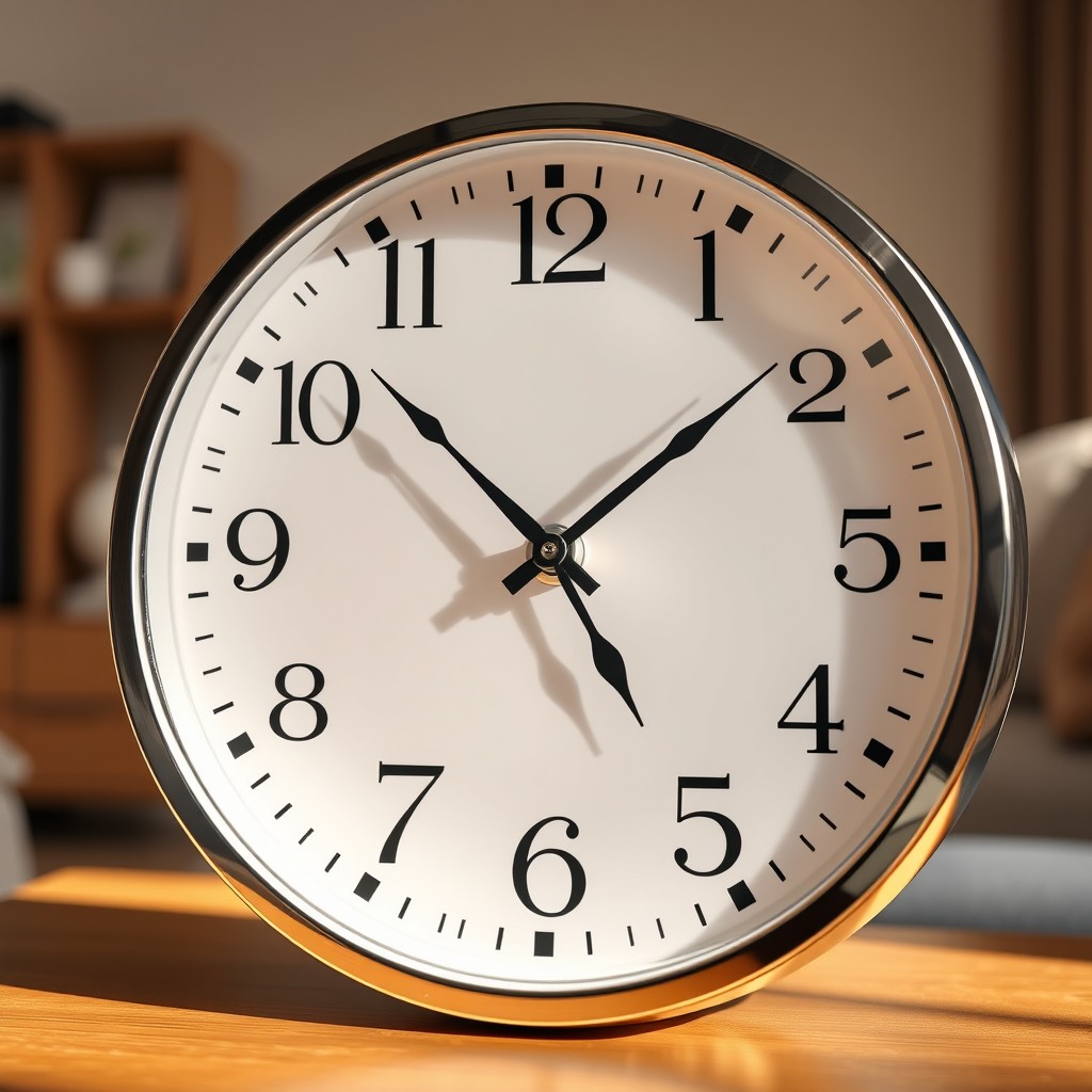 Elegantly Designed Modern Clock at 5:55 - Cozy Ambiance