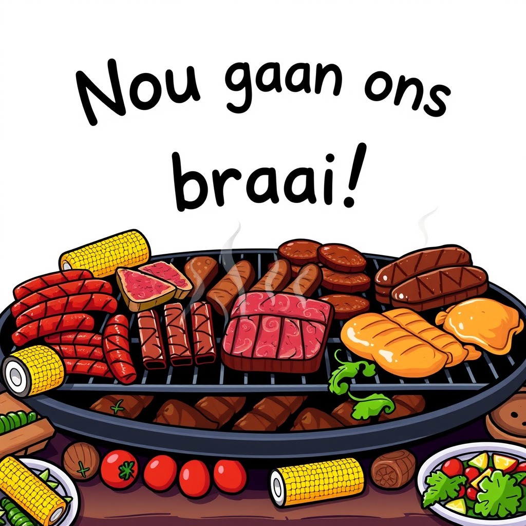 Delicious Grilled Braai Scene: A Feast of Meats & Sides