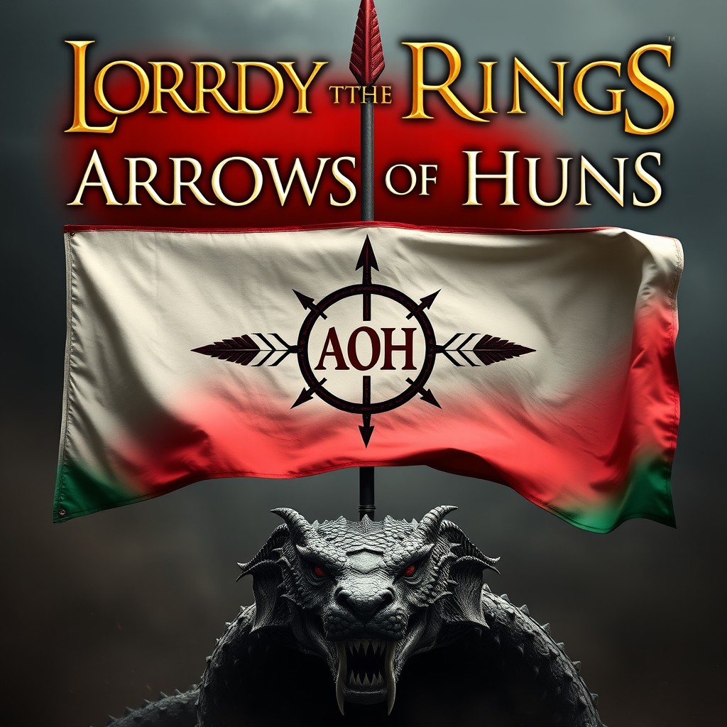Epic Fantasy War Flag Design: Arrows of Huns