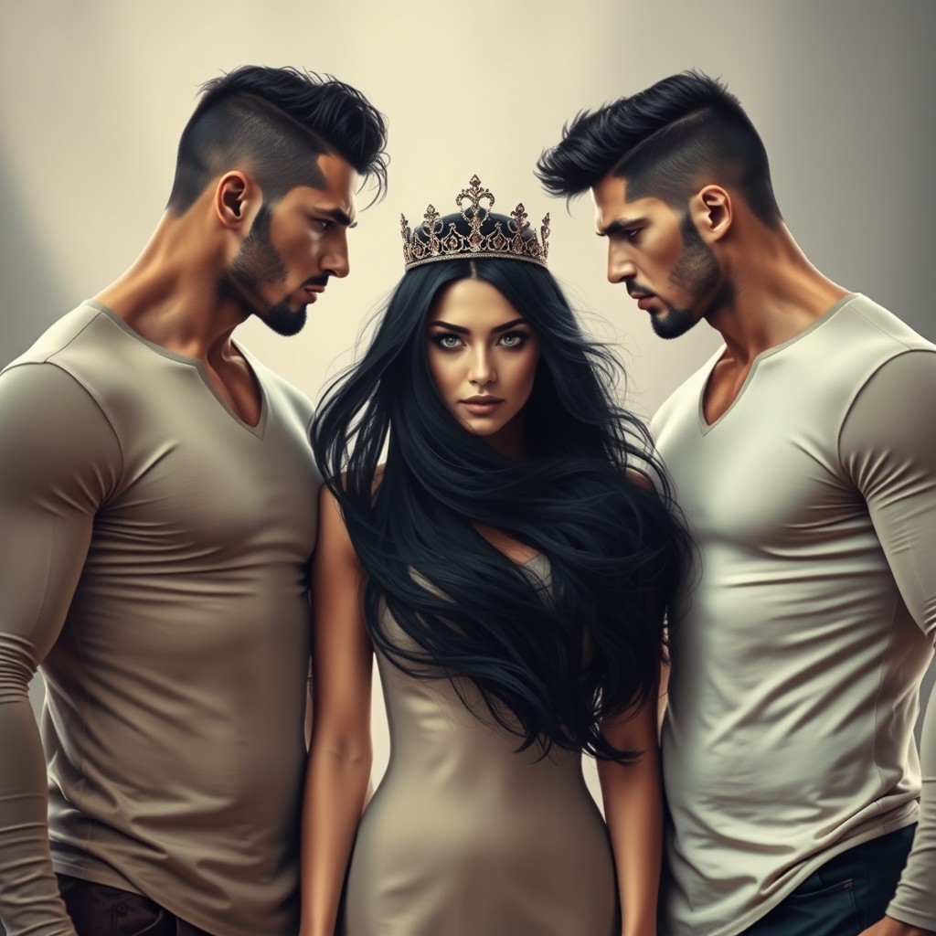 Epic Rivalry: Muscular Men Protecting Elegance