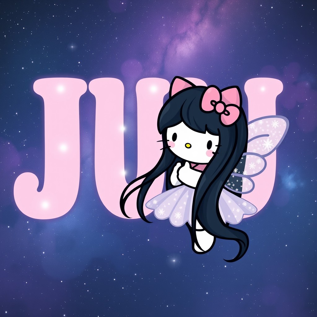 Whimsical Celestial Art: Hello Kitty in Pastel Fantasy