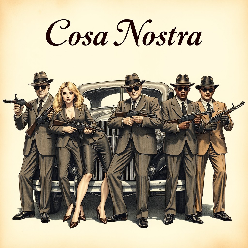 Cosa Nostra: Vintage Mafia Members in Classic Style