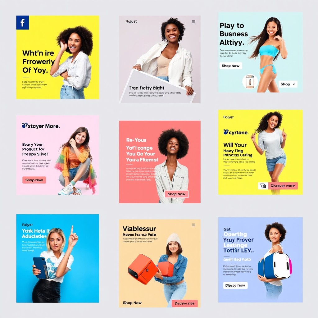 Vibrant Facebook Ads: Fashion & Tech for Everyone