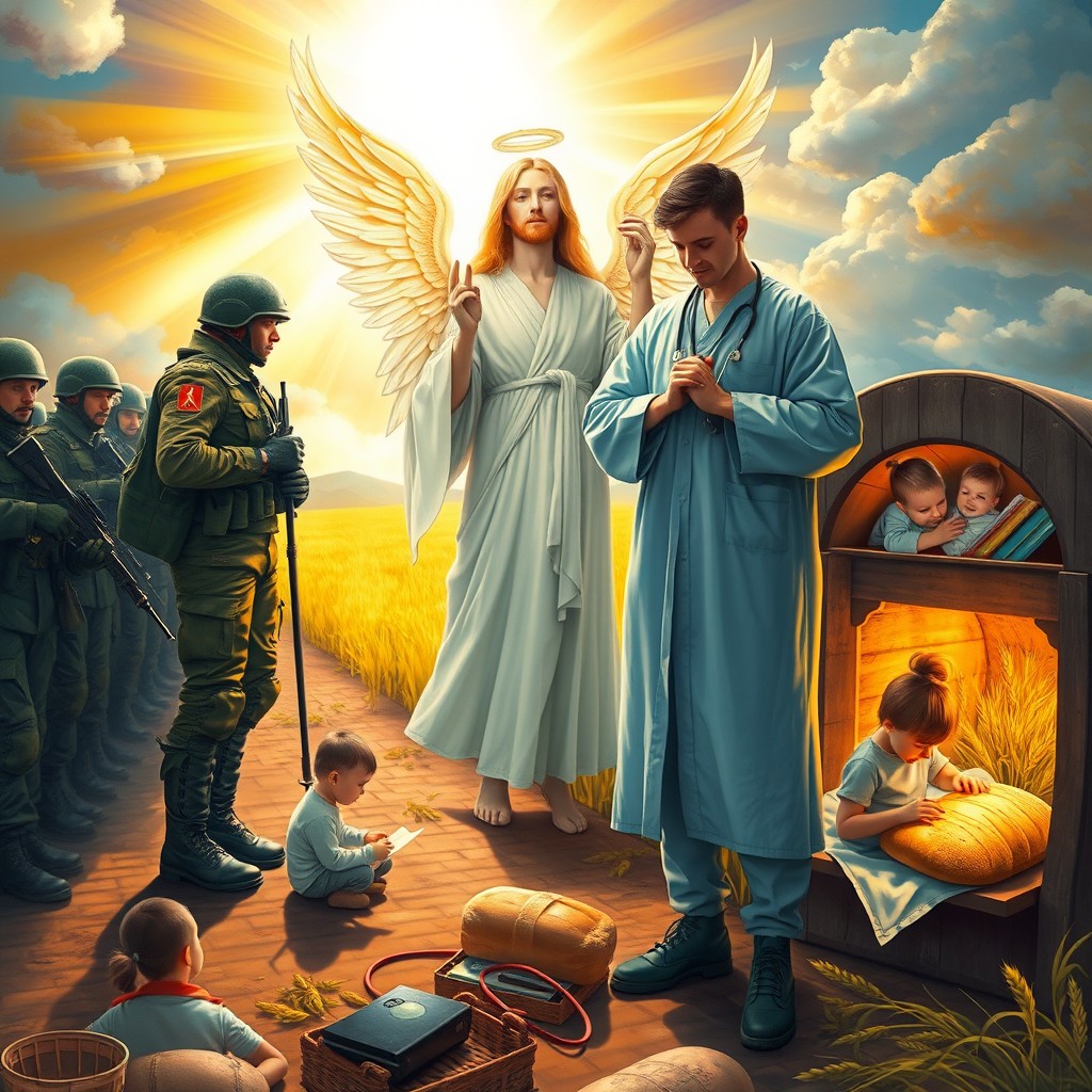 Divine Protection: A Hopeful Representation of Ukraine's Resilience