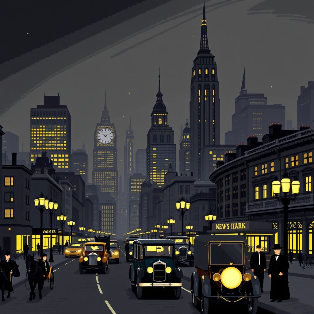 Timeless Urban Landscapes: Pixel Art from the 1900s to 1975