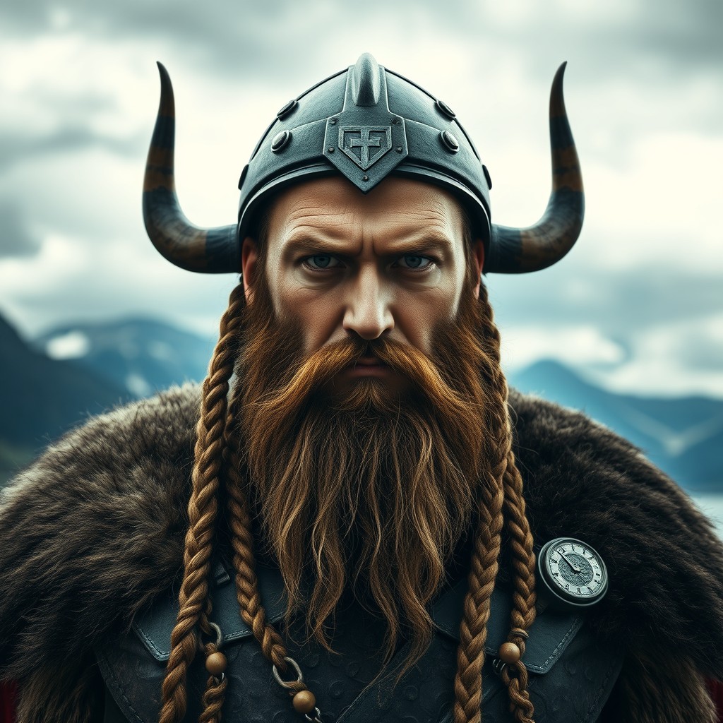 Fierce Viking Warrior Portrait - A Captivating Nordic Adventure