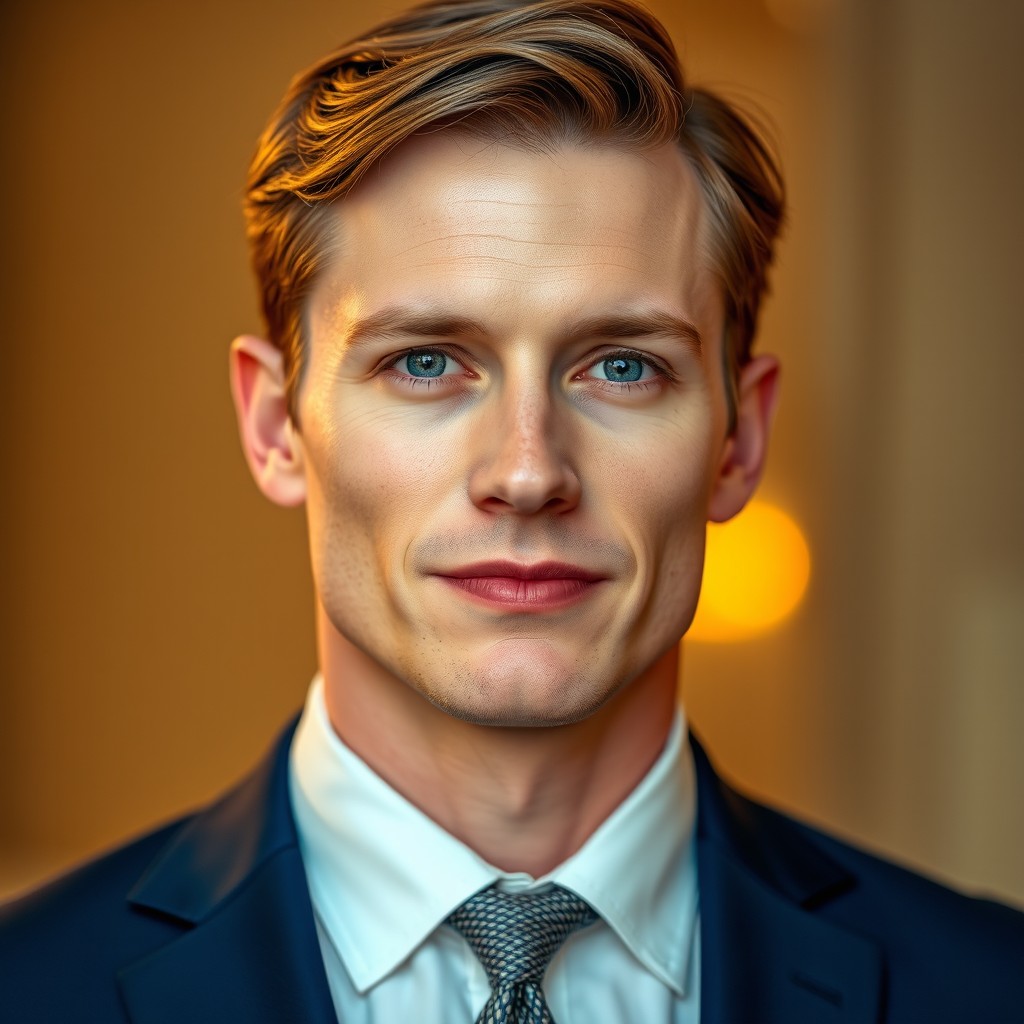 Elegant Portrait of a Charismatic Man in a Tailored Suit