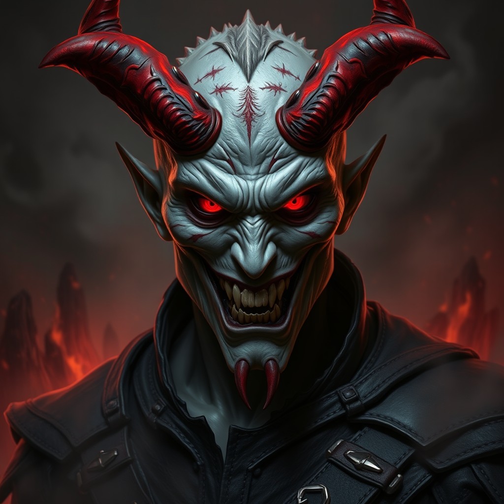 Intense Demonic Figure with Fiery Details | Idyllic AI Art