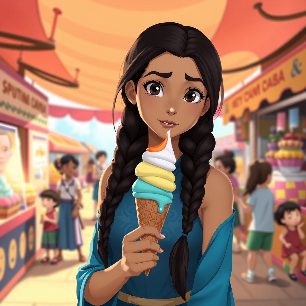 Katara from Avatar: The Last Airbender Enjoys an Ice Cream Delight in a ...
