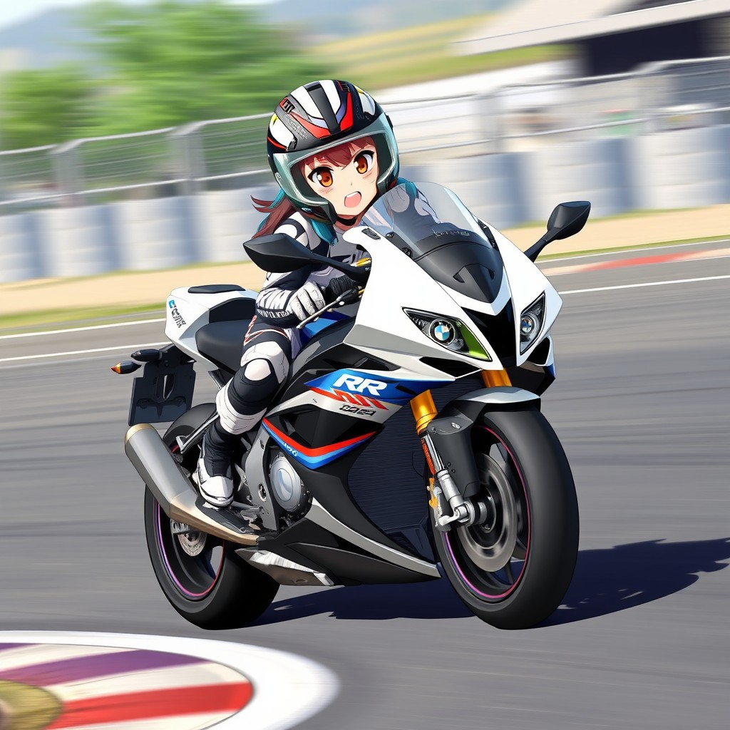Ayumu Katsugi Riding a 2024 BMW S1000RR: Anime Racing Adventure