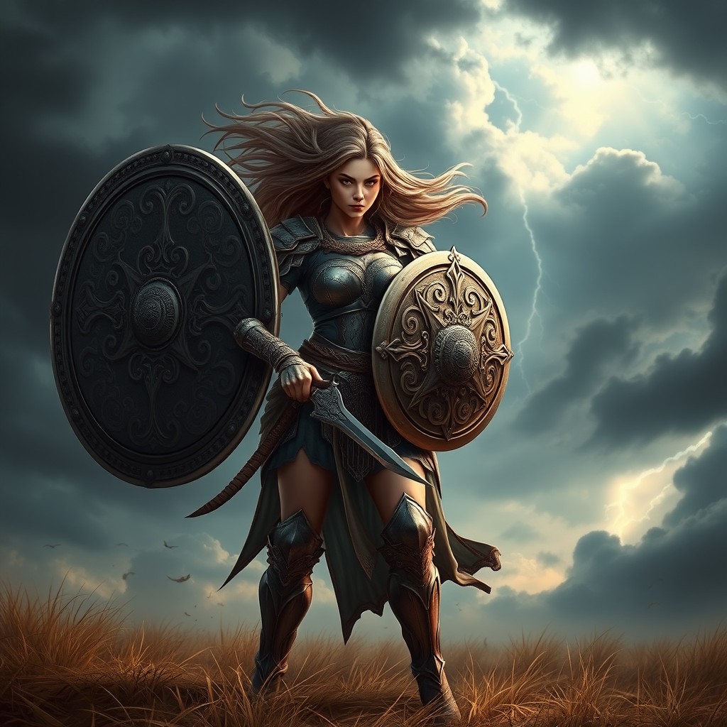 Epic Female Warrior: Strength and Mythology in Battle