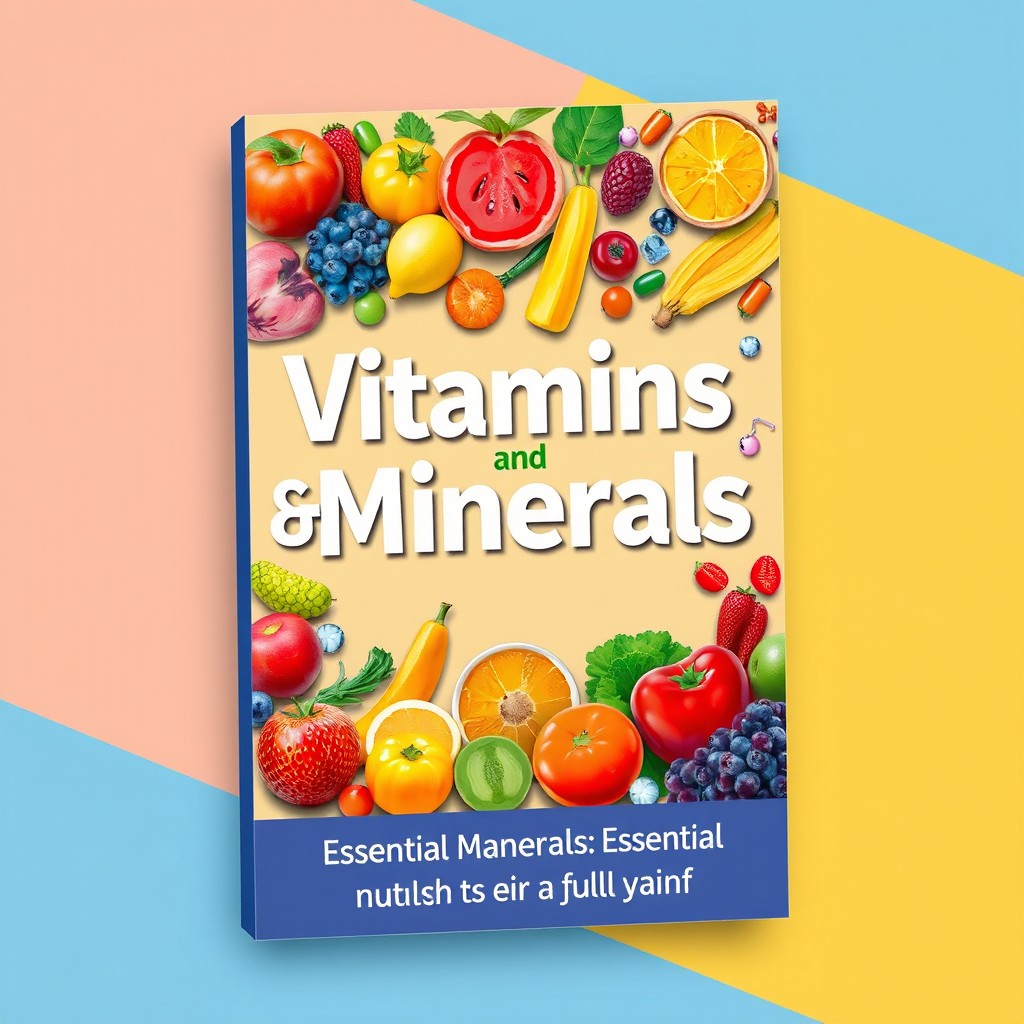 Vibrant E-Book Cover Design: Vitamins & Minerals Explained