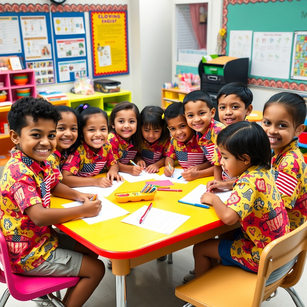 Cheerful Classroom Collaboration: Kids Learning English Together