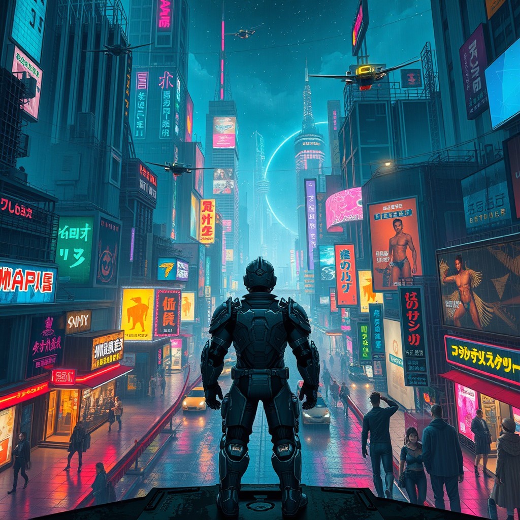 Epic Cyberpunk Cityscape: A Vibrant Night Adventure