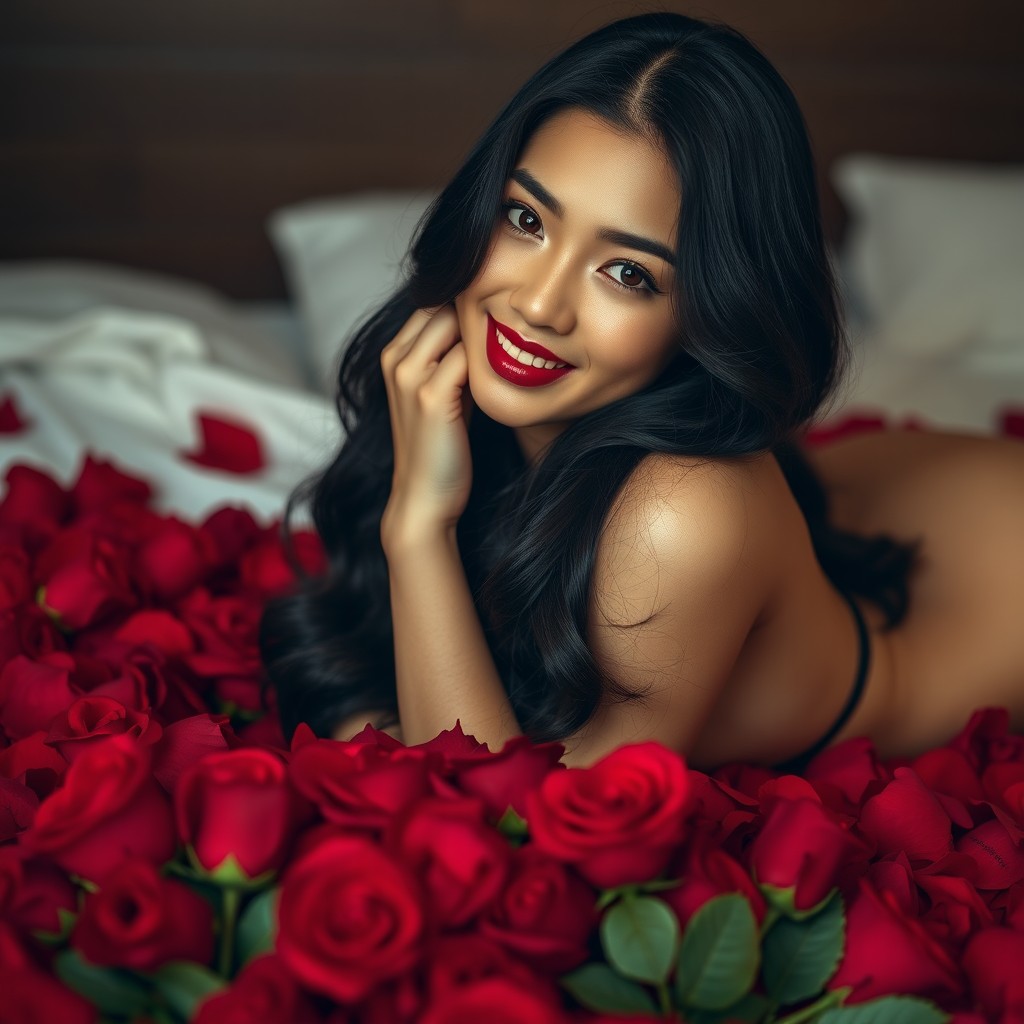 Elegant Seduction: A Romantic AI-Generated Scene of Beauty and Elegance