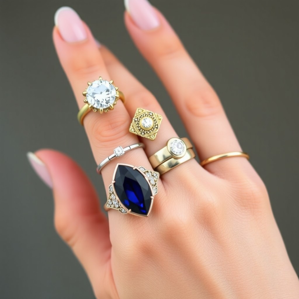 Stunning Collection of Exquisite Rings: A Close-Up View