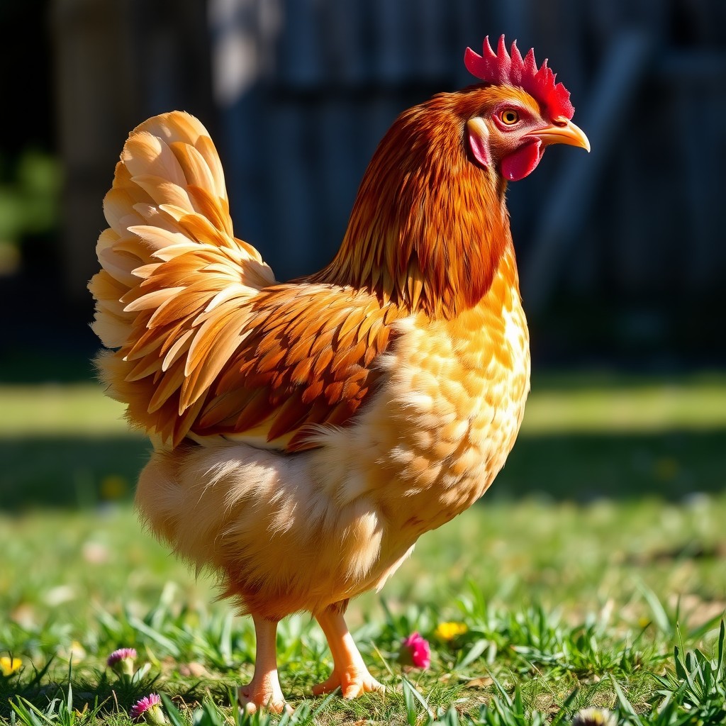 Stunning Side Profile of a Hen: Nature's Colors and Textures