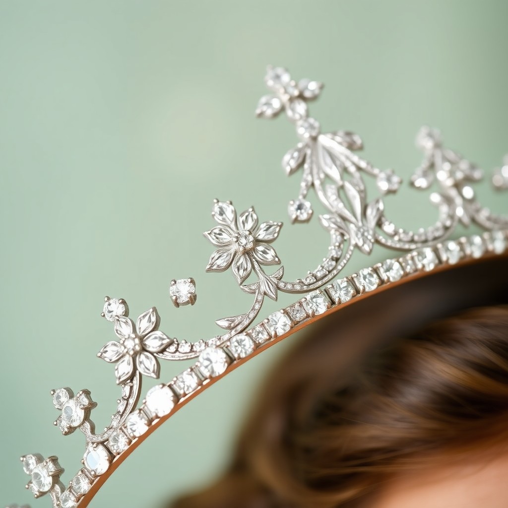 Stunning Close-Up of Queen Maud's Diamond Tiara - A Luxurious Masterpiece