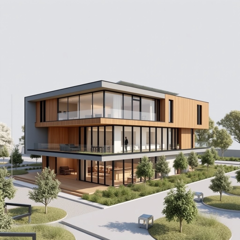 Modern Architectural Plan: Innovative Building Design with Eco-Friendly ...