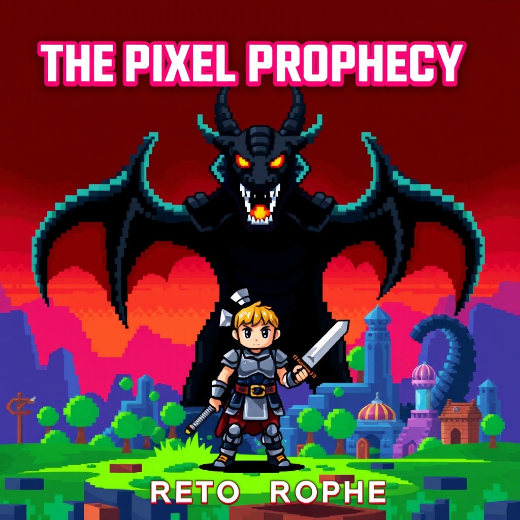 The Pixel Prophecy Book Cover Design | Retro-Style LitRPG Adventure