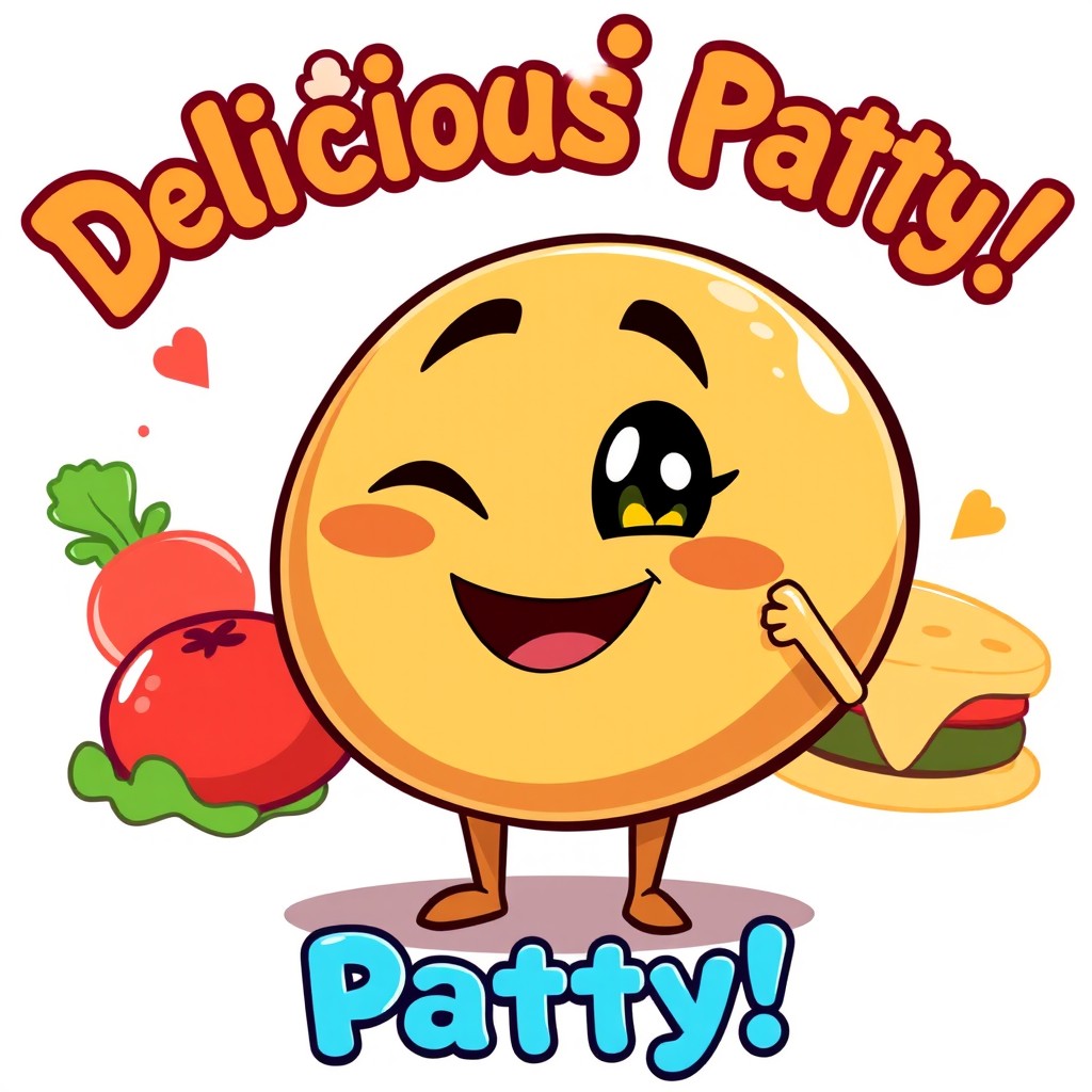Delicious Patty: Whimsical 2D Cartoon Character