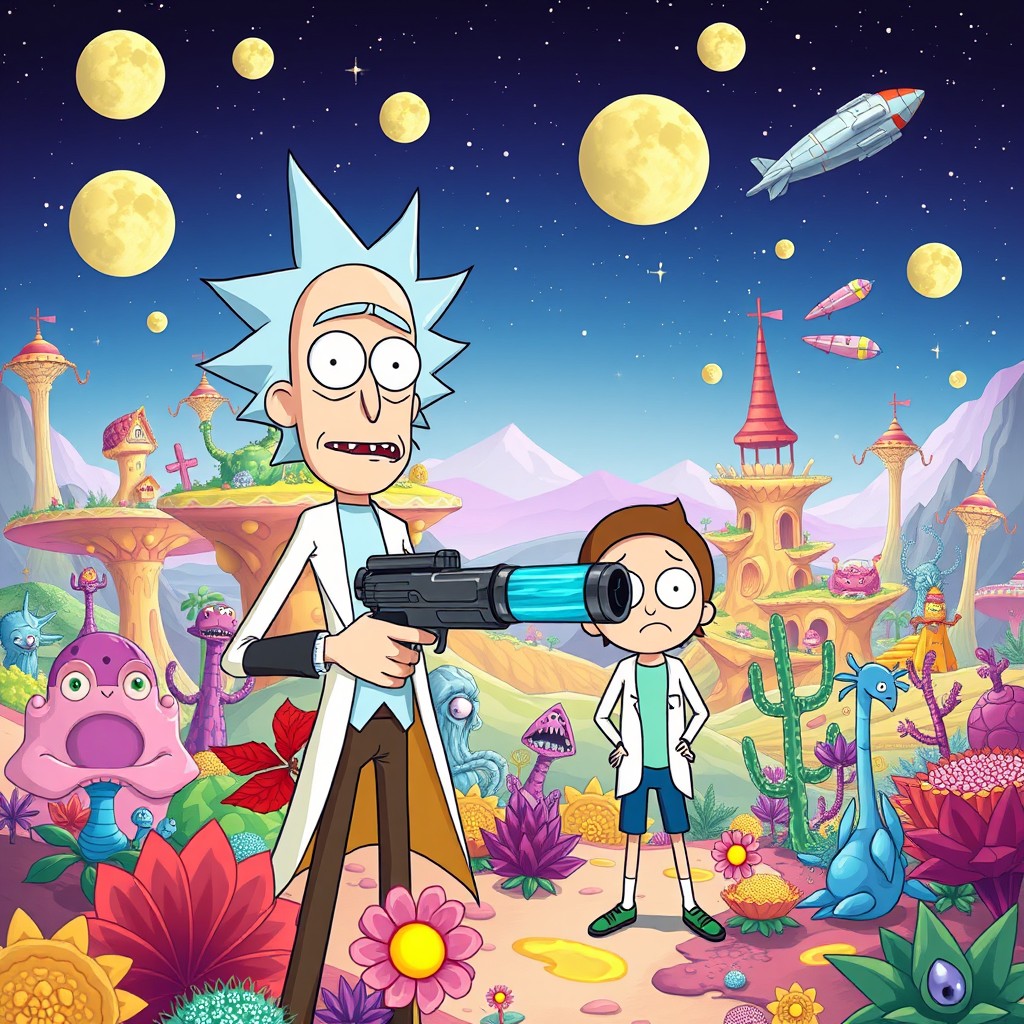 Dive into the Surreal World of Rick and Morty: A Vibrant Alien Adventure