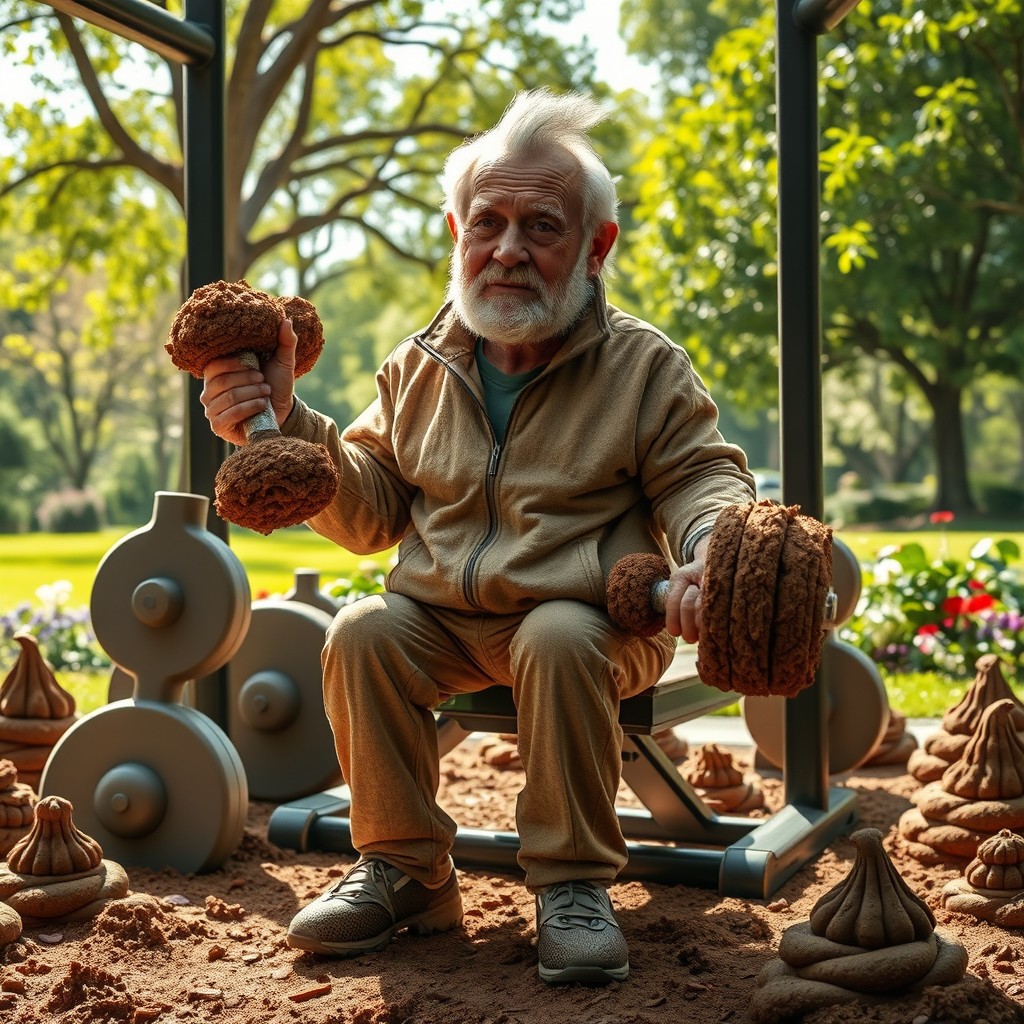 Whimsical Grandpa's Unique Poop Gym – A Creative Art Journey
