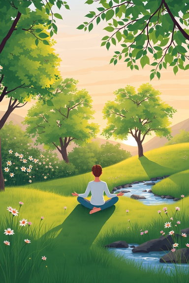Tranquil Meditation Scene in Nature - Capturing Calmness and Serenity