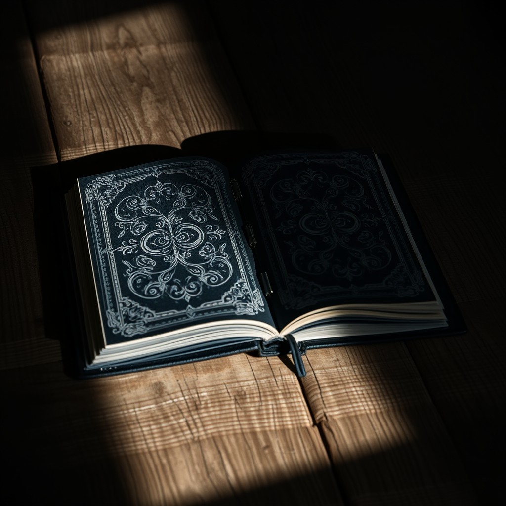 Elegant Dark-Themed Diary: Captivating Design & Intricate Details