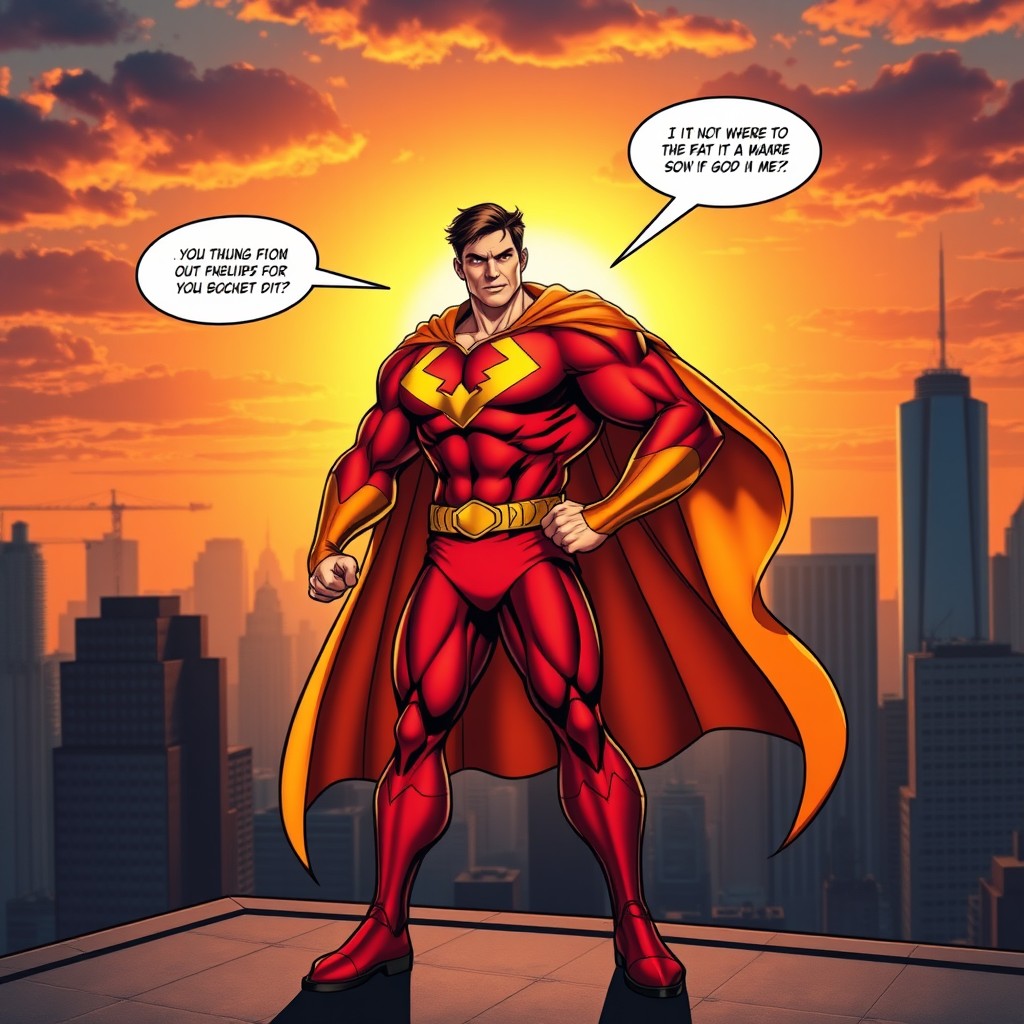 Dynamic Superhero Artwork: Bold Colors & Epic Poses