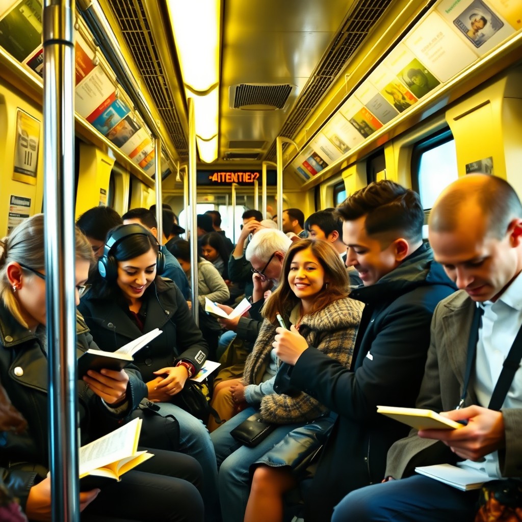 Vibrant NYC Subway Life: A Dynamic Portrait of Strangers