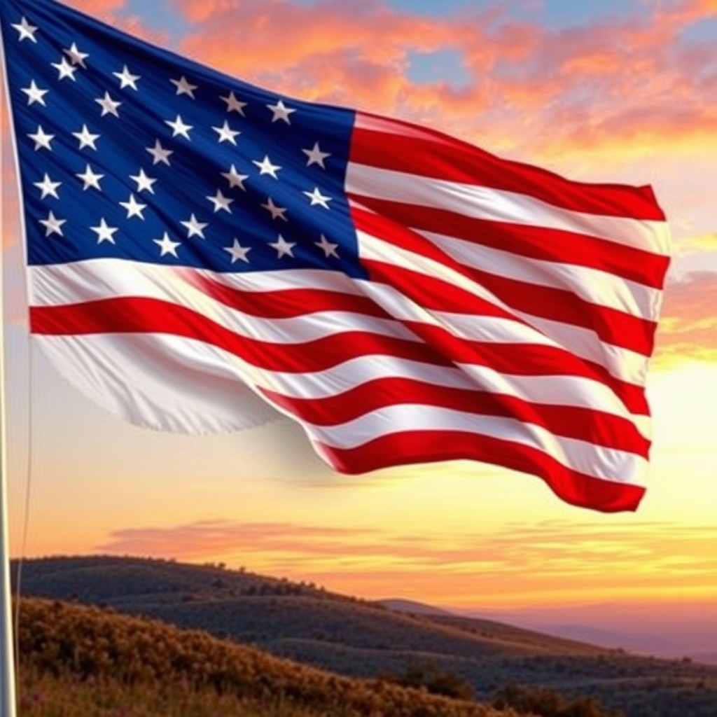 Vibrant Artistic Rendering of the American Flag | Idyllic