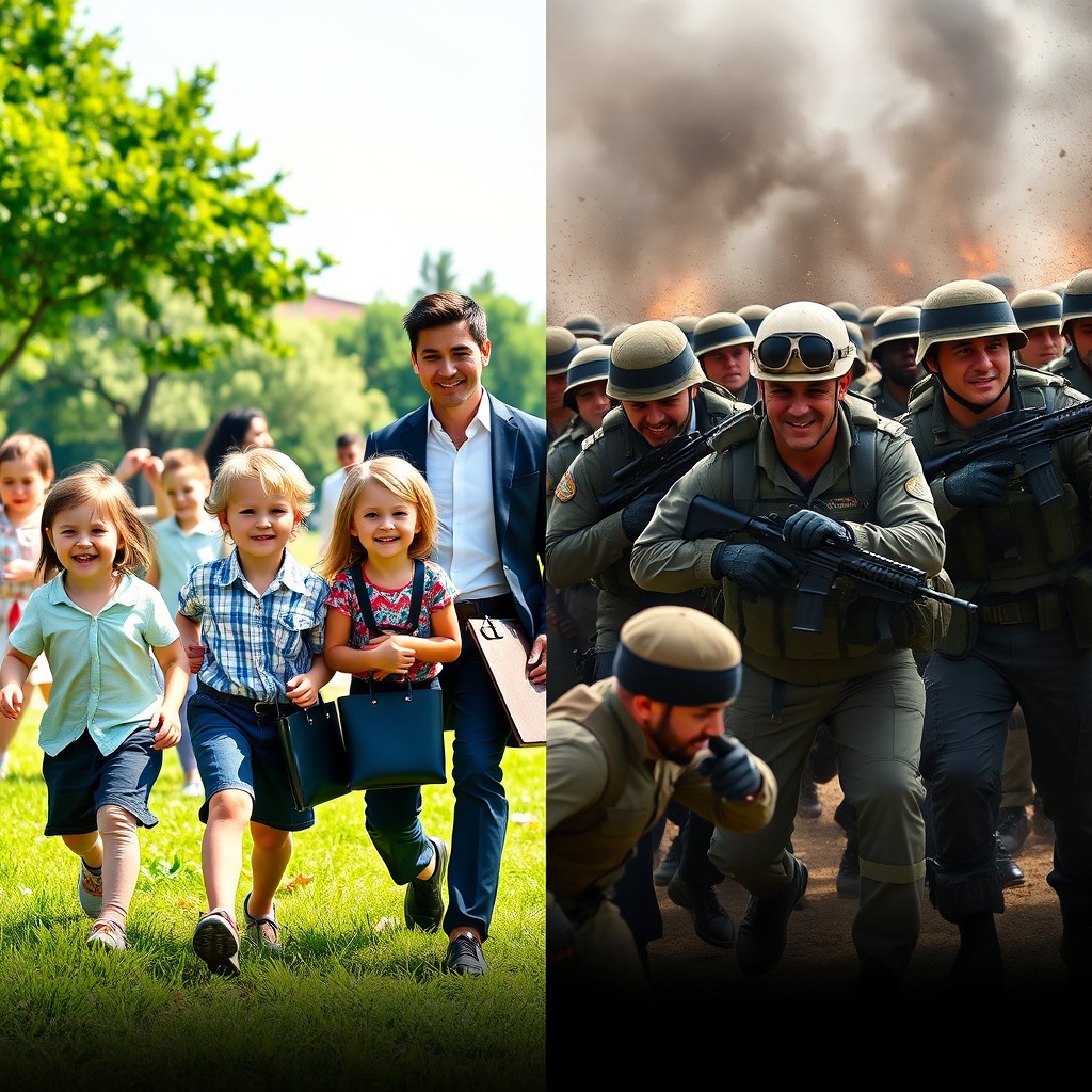 Contrasting Realities: Life and Conflict in Split Imagery