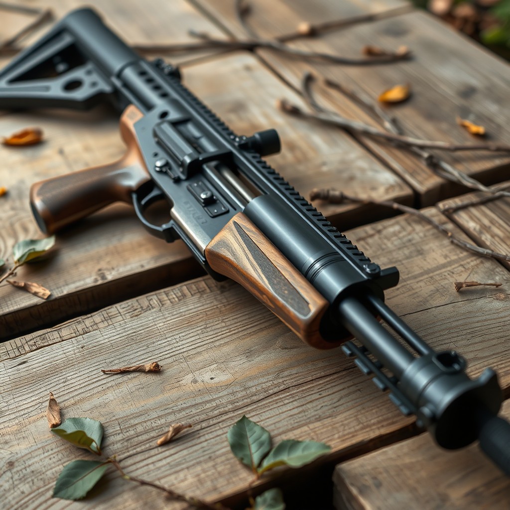 Stunning Realistic Modern Rifle Imagery with Natural Elements