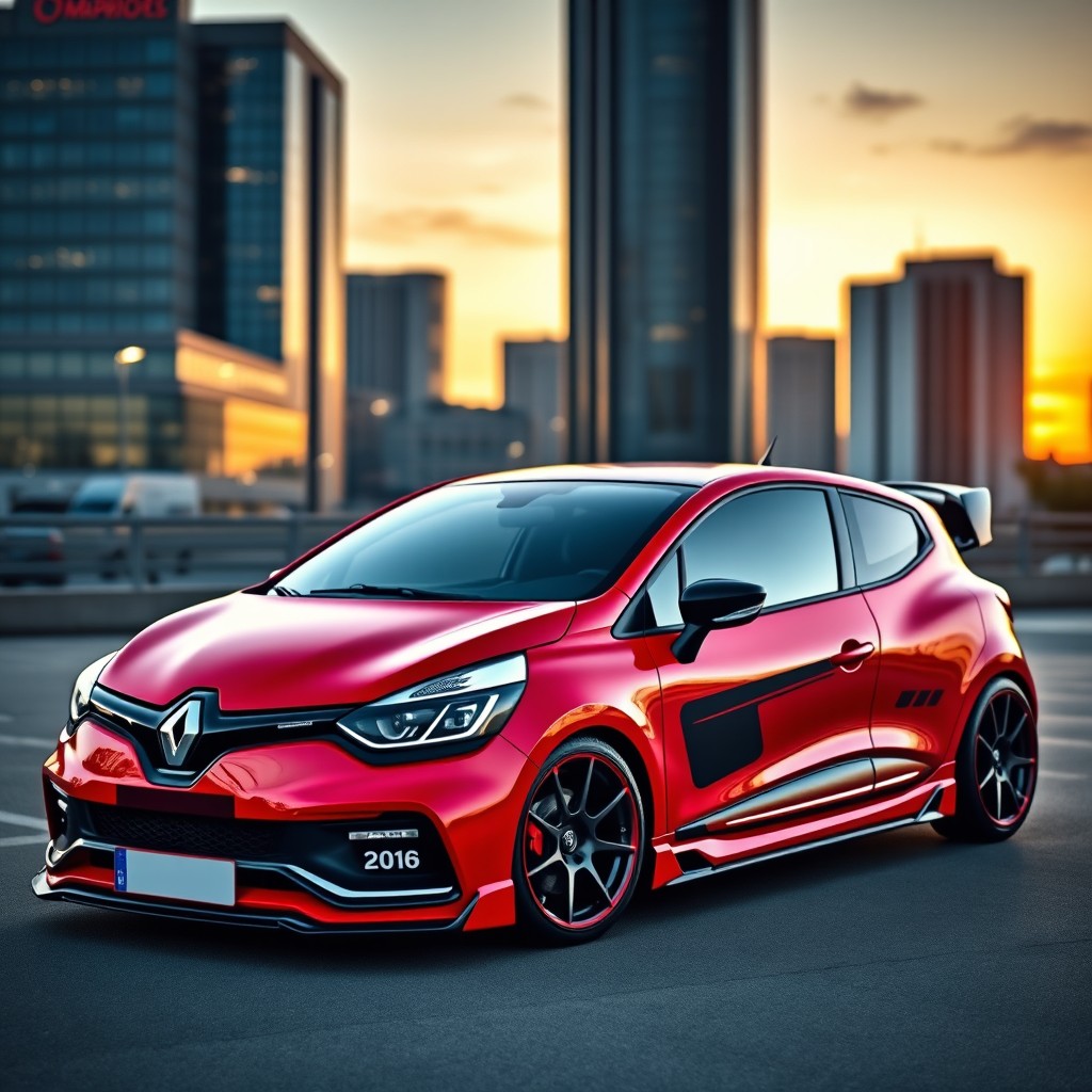 Sporty Transformation: Modified 2016 Renault Clio 1.0 in Vibrant Red