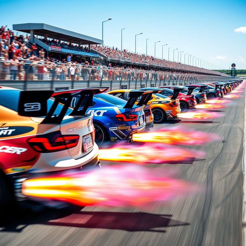 High-Speed Racing Extravaganza: Modified Cars in Action