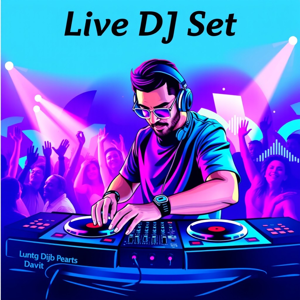Vibrant DJ Poster Design - Live DJ Set Artwork