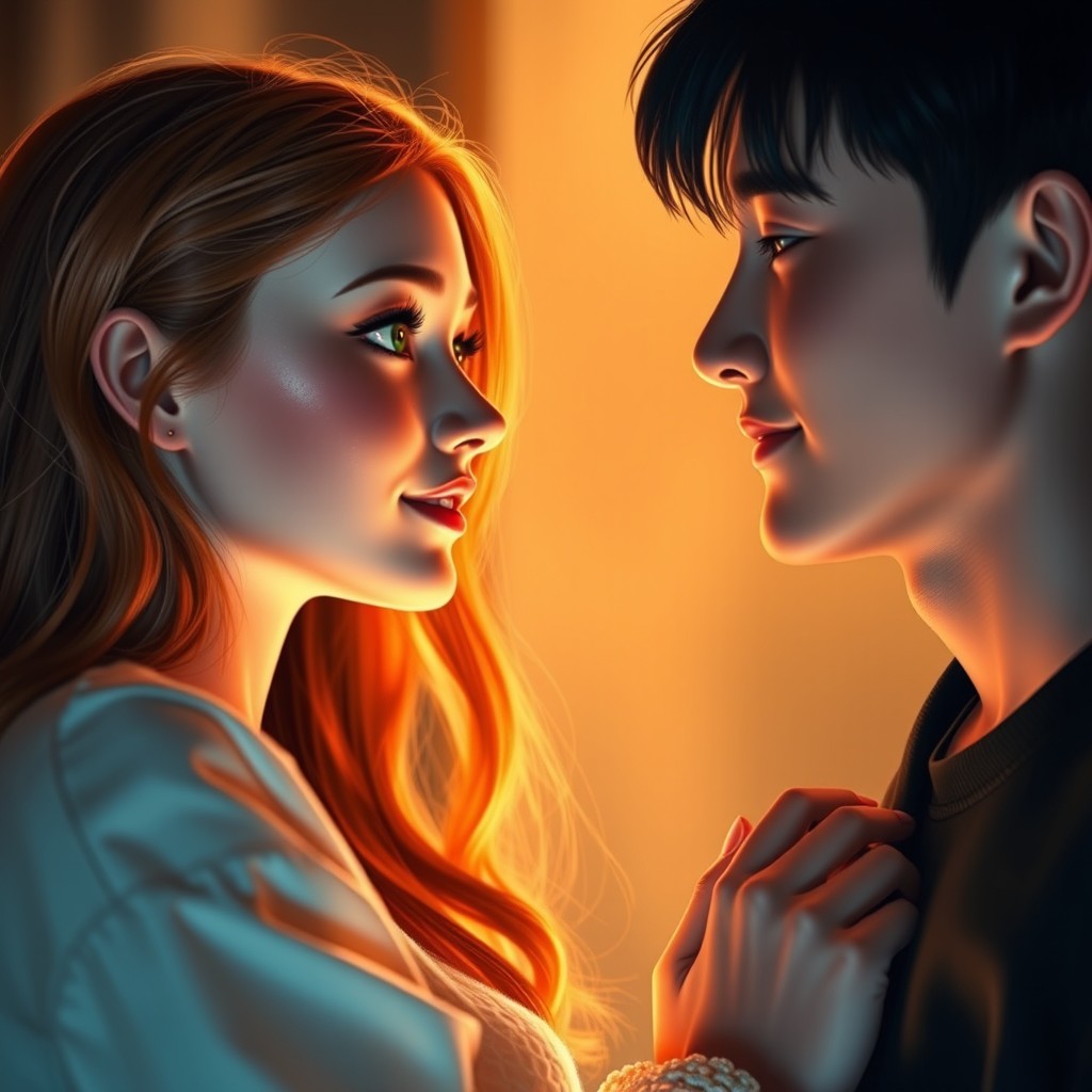 Romantic AI Art: A Captivating Couple in Love