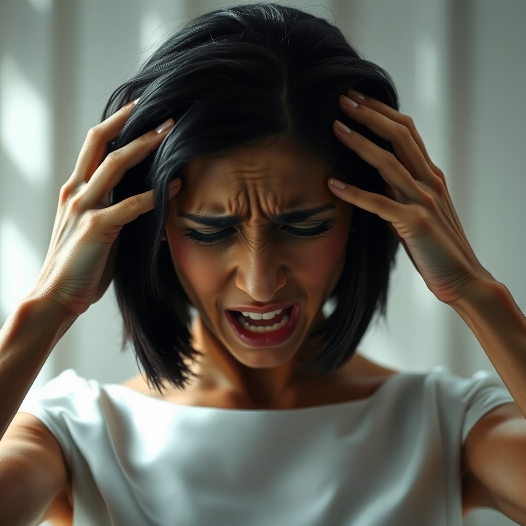 Intense Emotion Captured: A Heartfelt Expression of Sorrow