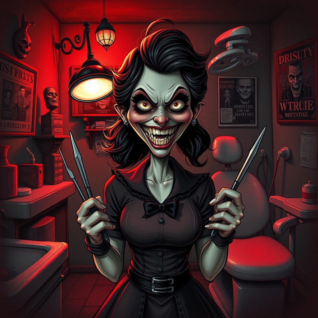 Sinister Dentist Art: Dark Whimsy Meets Horror and Humor