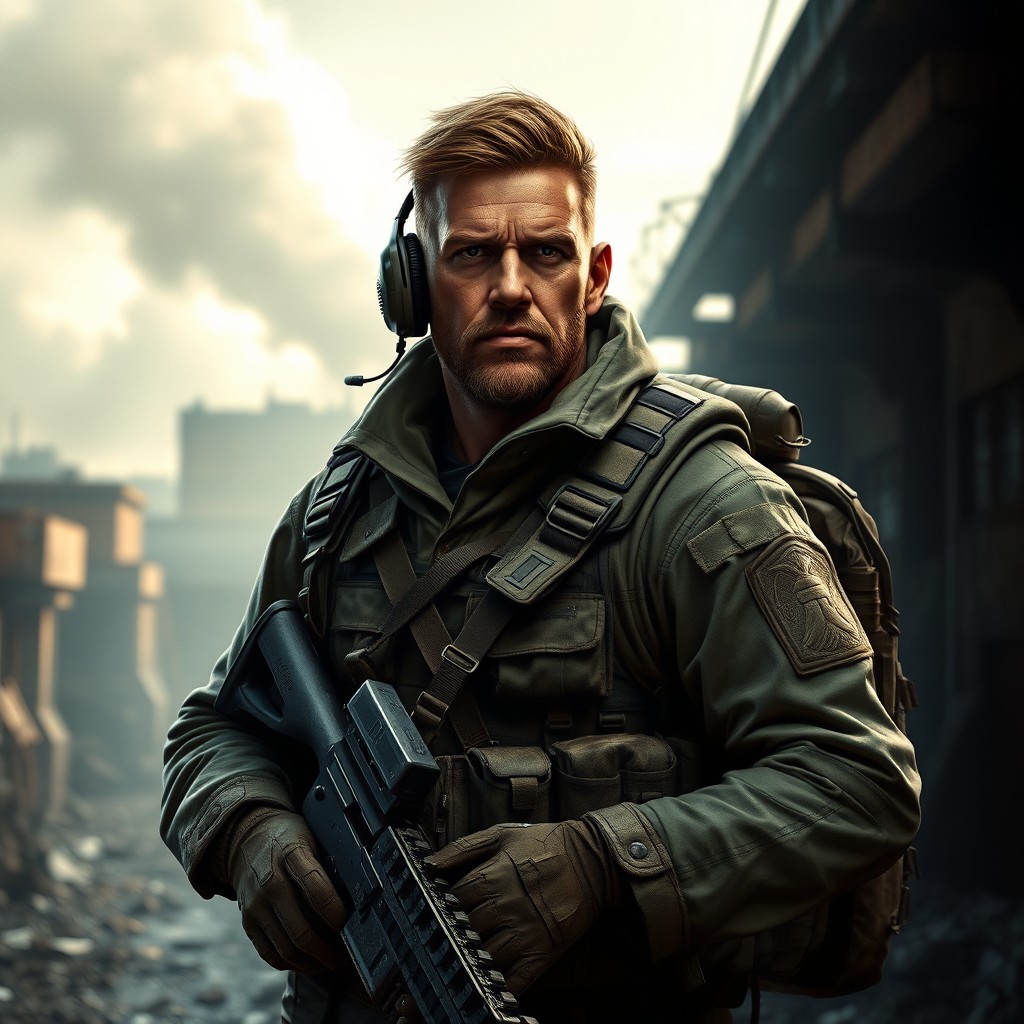 Detailed Character Portrait of 'Soap' from Call of Duty