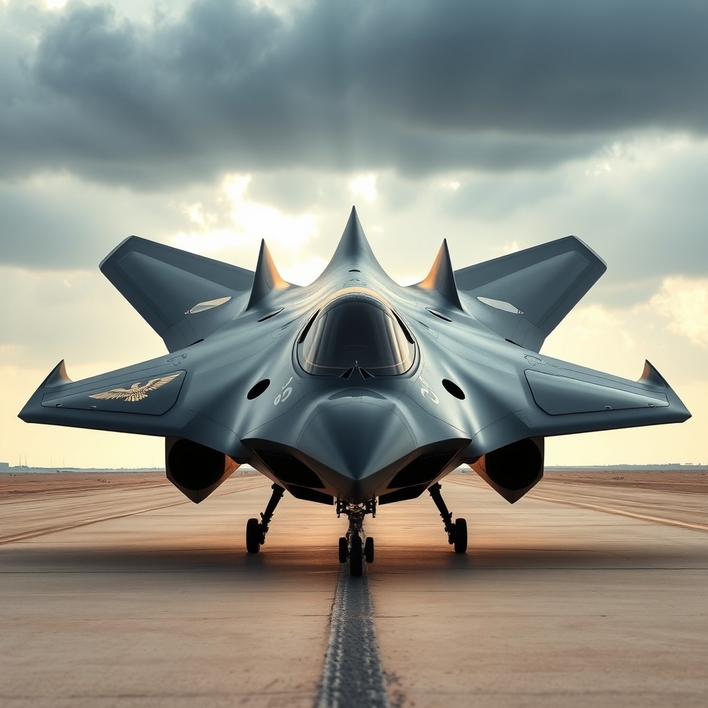 Futuristic Falcon-Inspired Stealth Aircraft Design