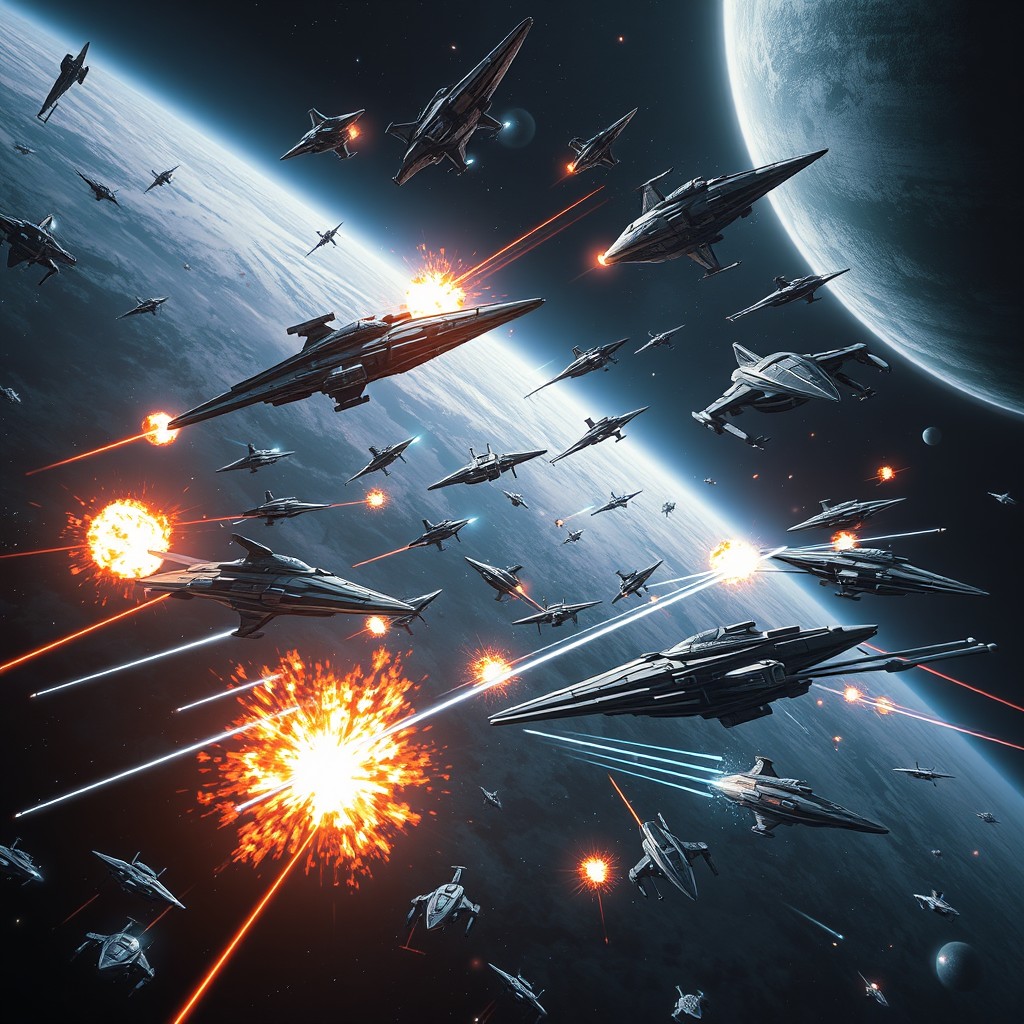 Epic Space Battle: Starships in Cosmic Conflict