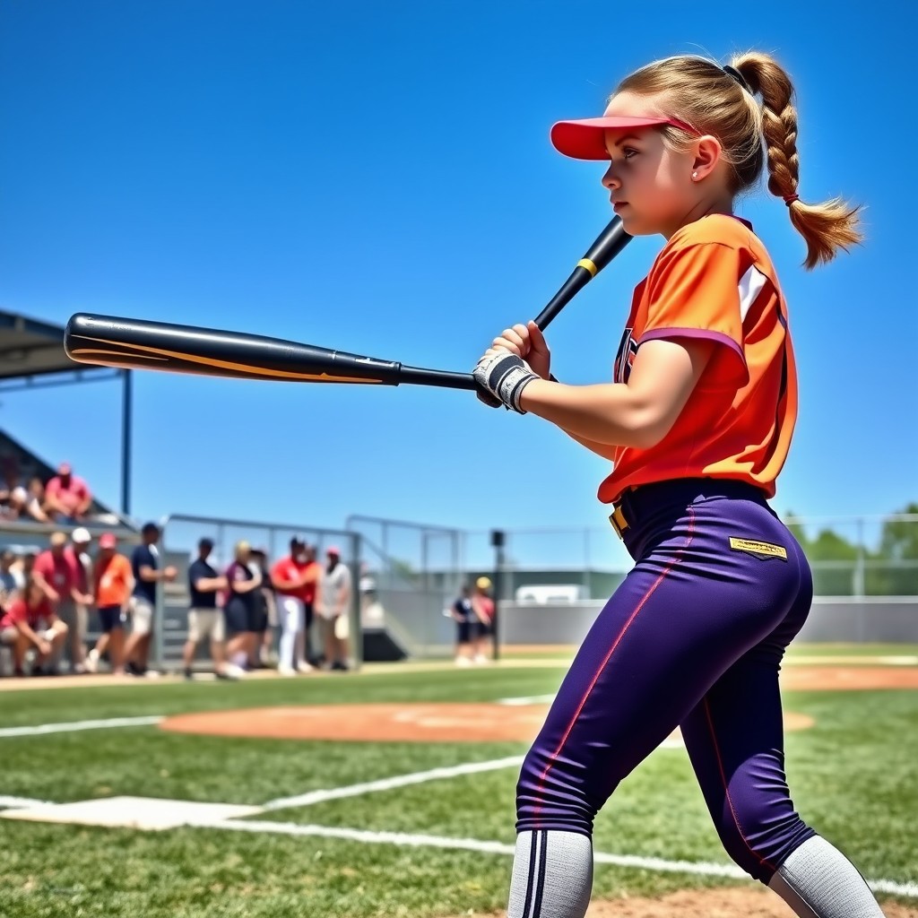 Dynamic 12U Girls Softball Player in Action | Idyllic Ideas