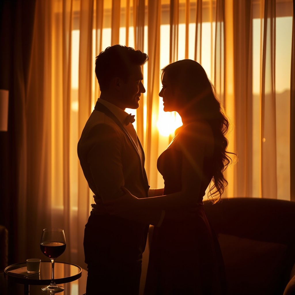 Romantic Intimacy: A Luxurious Hotel Embrace