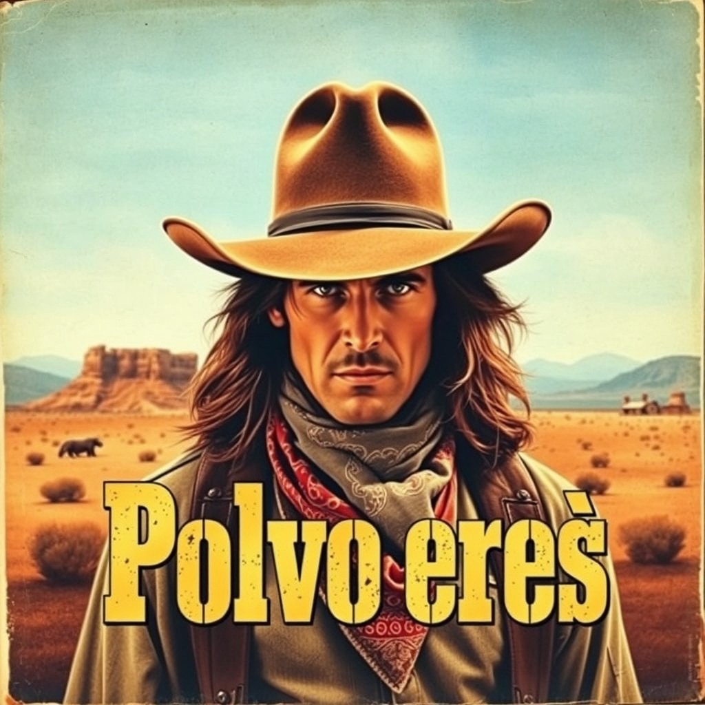Vintage Spanish Western Movie Poster: 'Polvo eres'
