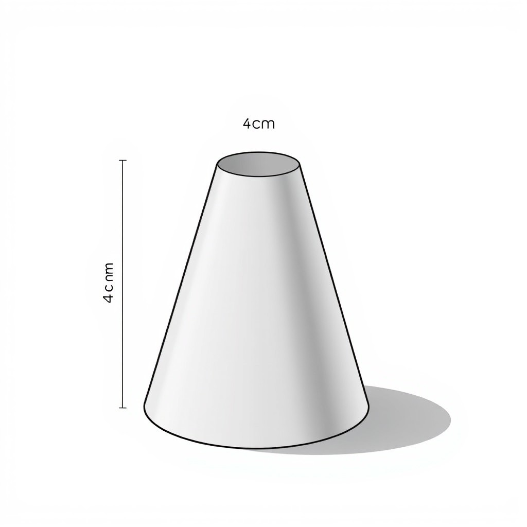 Geometric Cone Illustration | Detailed 3D Artwork with Accurate Dimensions