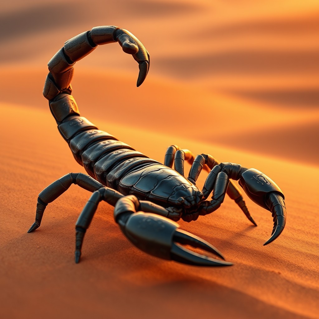 Intricate Scorpion Design Shaped as Number 14 - AI Art