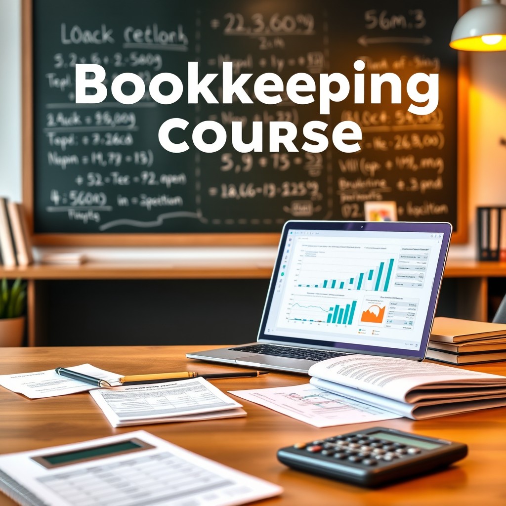 Engaging Bookkeeping Course Graphic | Modern Workspace Design