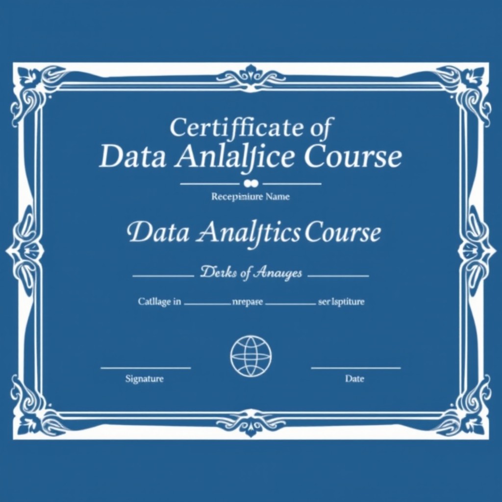 Elegant Data Analytics Course Certificate of Completion Design